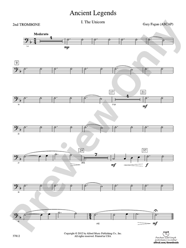 Ancient Legends: 2nd Trombone: 2nd Trombone Part - Digital Sheet Music Download