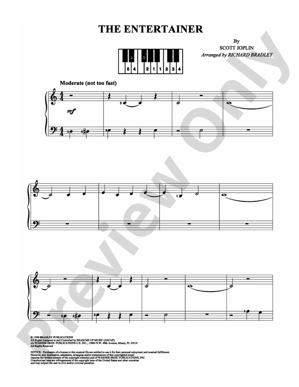 The Entertainer: Easy Piano: Scott Joplin - Digital Sheet Music Download
