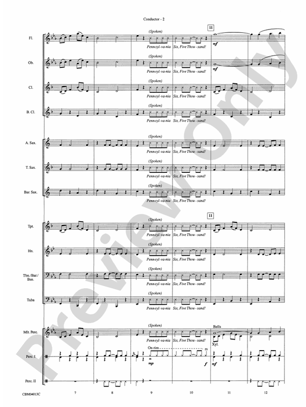 Pennsylvania 6-5000: Score: Concert Band Score - Digital Sheet Music Download