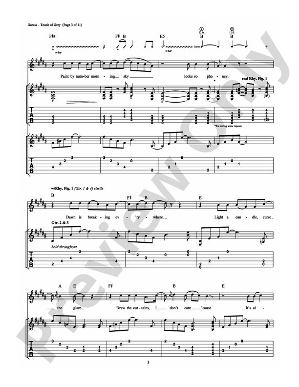 Touch of Grey: Guitar TAB: Grateful Dead - Digital Sheet Music Download