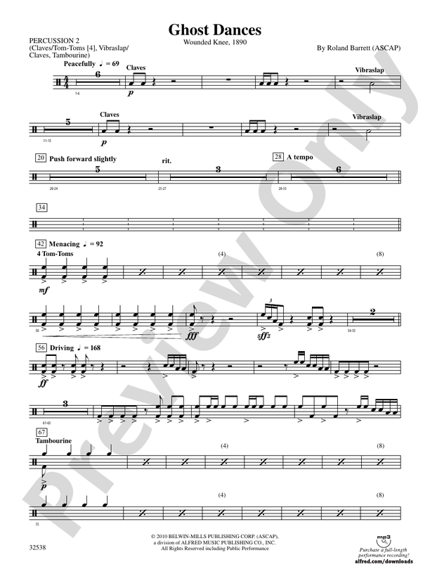 Ghost Dances: 2nd Percussion: 2nd Percussion Part - Digital Sheet Music Download