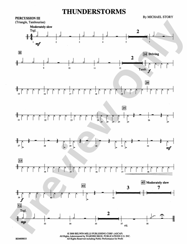 Thunderstorms: 3rd Percussion: 3rd Percussion Part - Digital Sheet ...