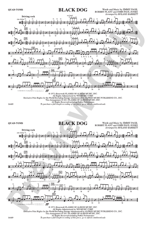 Black Dog: Quad-Toms: Quad-Toms Part - Digital Sheet Music Download