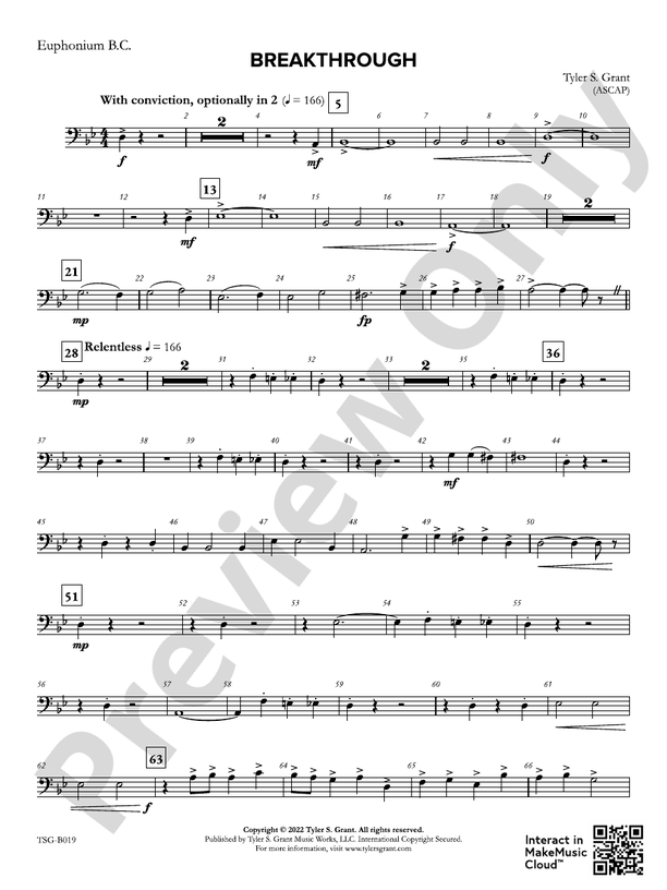 Breakthrough: Baritone B.C.: Baritone B.C. Part - Digital Sheet Music ...