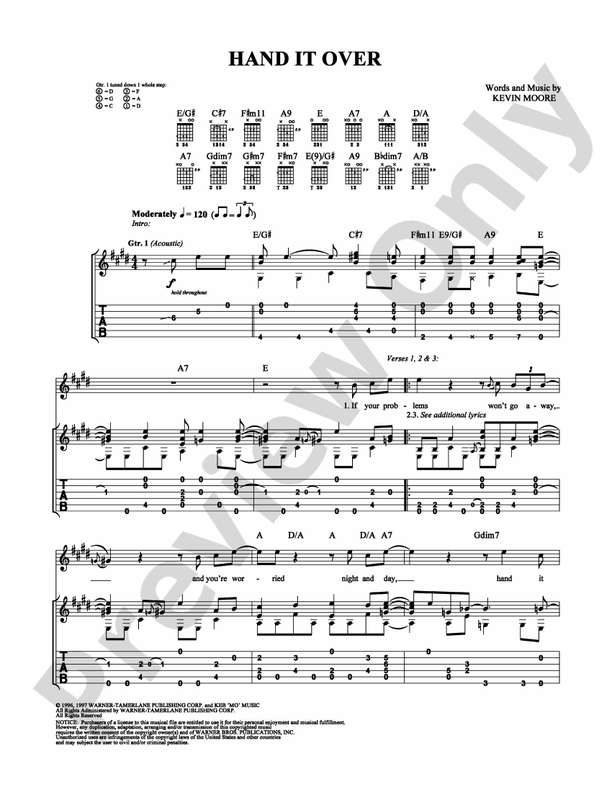 Hand It Over: Guitar TAB: Keb' Mo' - Digital Sheet Music Download