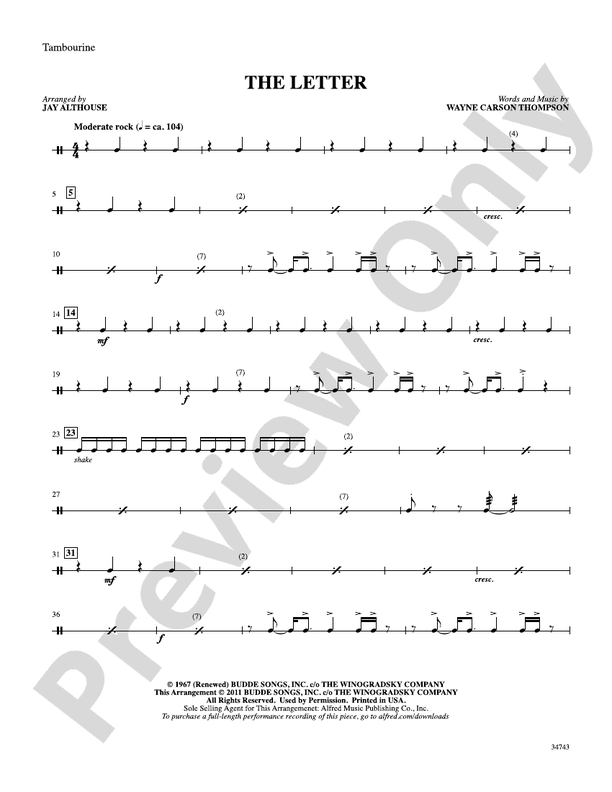 The Letter: 1st Percussion: 1st Percussion Part - Digital Sheet Music ...