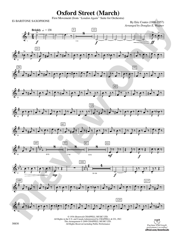 Oxford Street March E Flat Baritone Saxophone E Flat Baritone