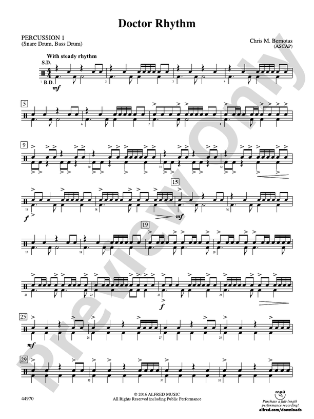 Doctor Rhythm: 1st Percussion: 1st Percussion Part - Digital Sheet ...