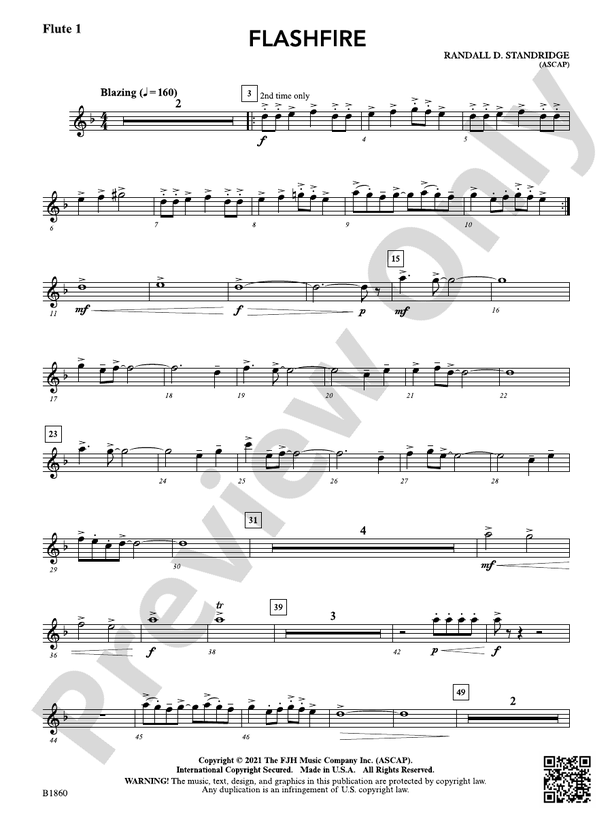 Flashfire: Flute 1: Flute 1 Part: Randall D. Standridge - Digital Sheet ...
