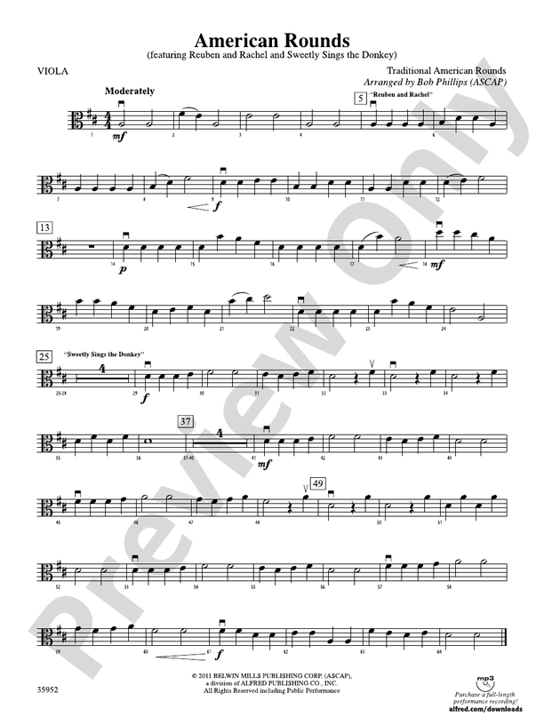American Rounds: Viola: Viola Part - Digital Sheet Music Download