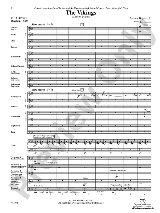 The Vikings: Concert Band Conductor Score & Parts: Andrew Boysen ...