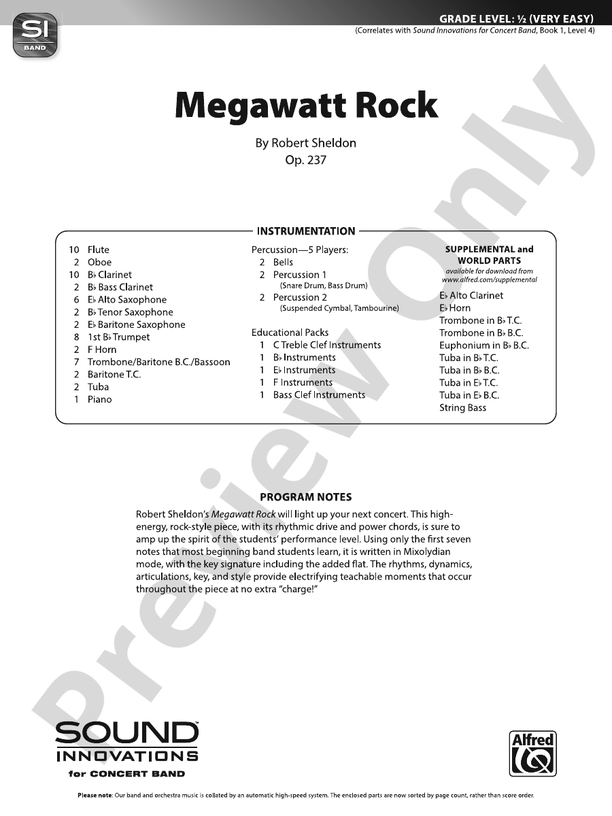Megawatt Rock: Score: Concert Band Score - Digital Sheet Music Download