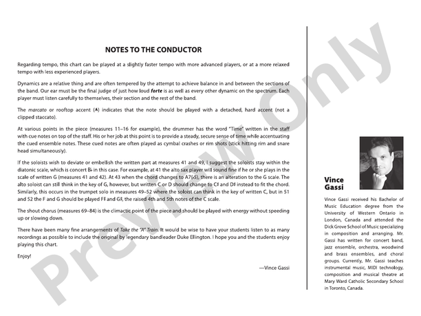 Take the "A" Train: Score: Jazz Ensemble Score - Digital Sheet Music ...