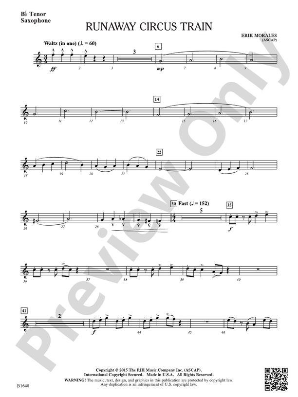 Runaway Circus Train: B-flat Tenor Saxophone: B-flat Tenor Saxophone ...