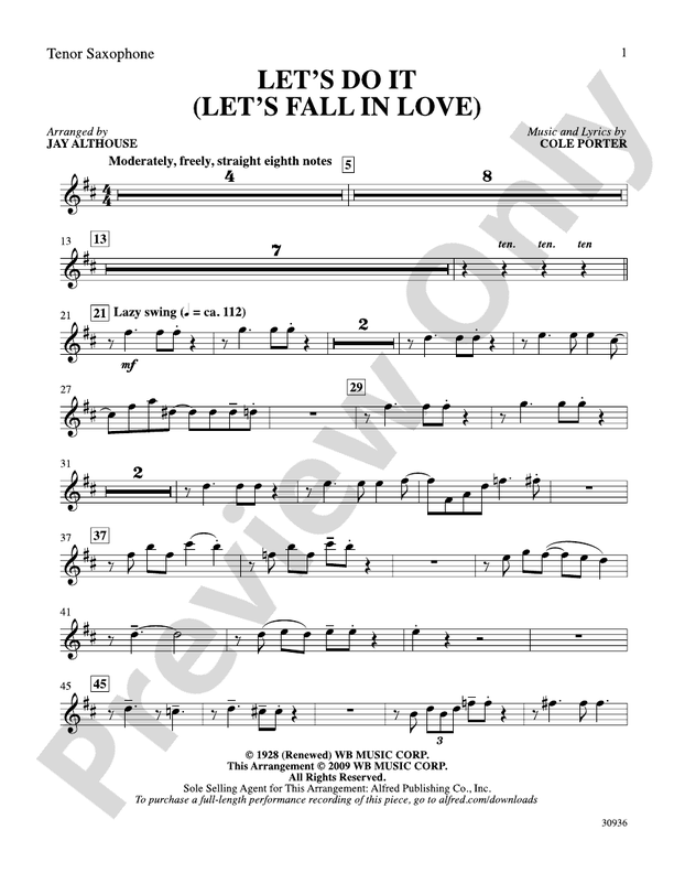 Let's Do It (Let's Fall in Love): B-flat Tenor Saxophone: B-flat Tenor ...