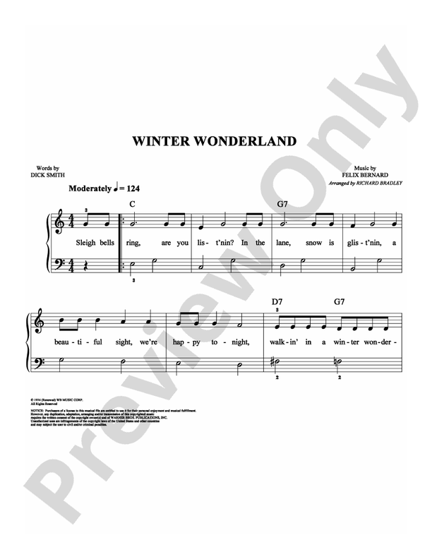 Winter Wonderland: Easy Piano: Felix Bernard - Digital Sheet Music Download