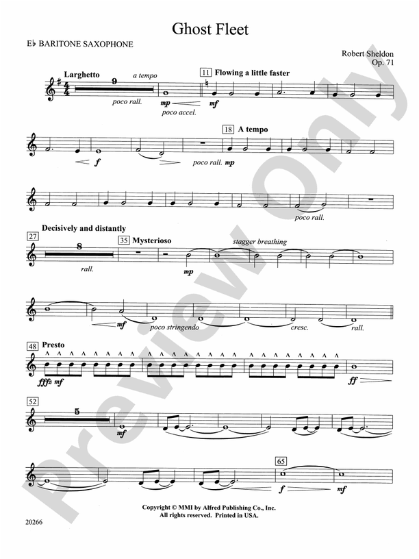 Ghost Fleet: E-flat Baritone Saxophone: E-flat Baritone Saxophone Part ...