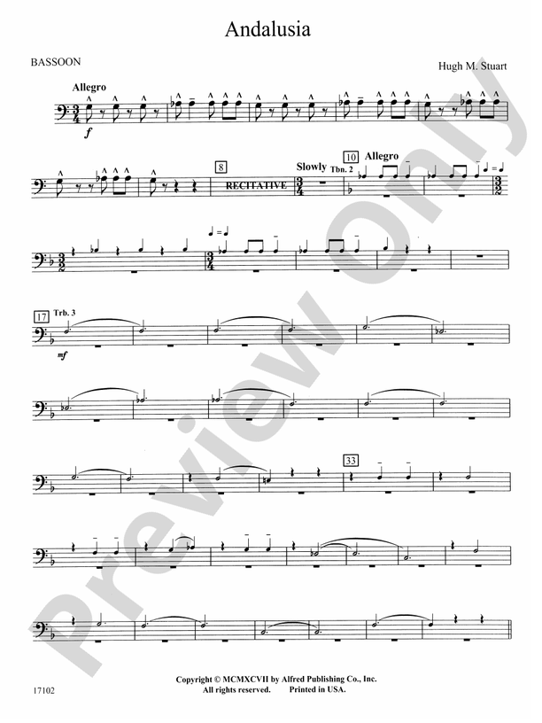 Andalusia: Bassoon: Bassoon Part - Digital Sheet Music Download