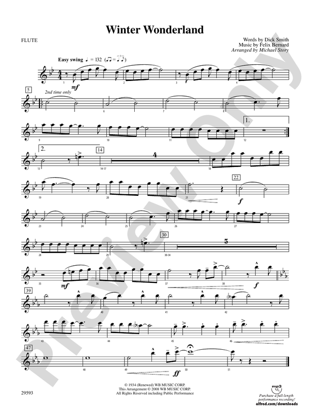 Winter Wonderland: Flute: Flute Part - Digital Sheet Music Download