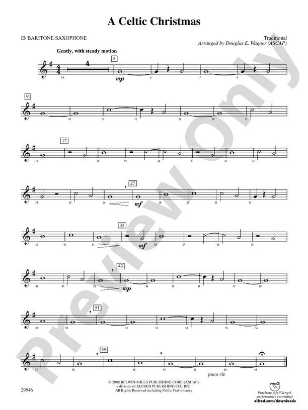 A Celtic Christmas: E-flat Baritone Saxophone: E-flat Baritone Saxophone Part - Digital Sheet ...