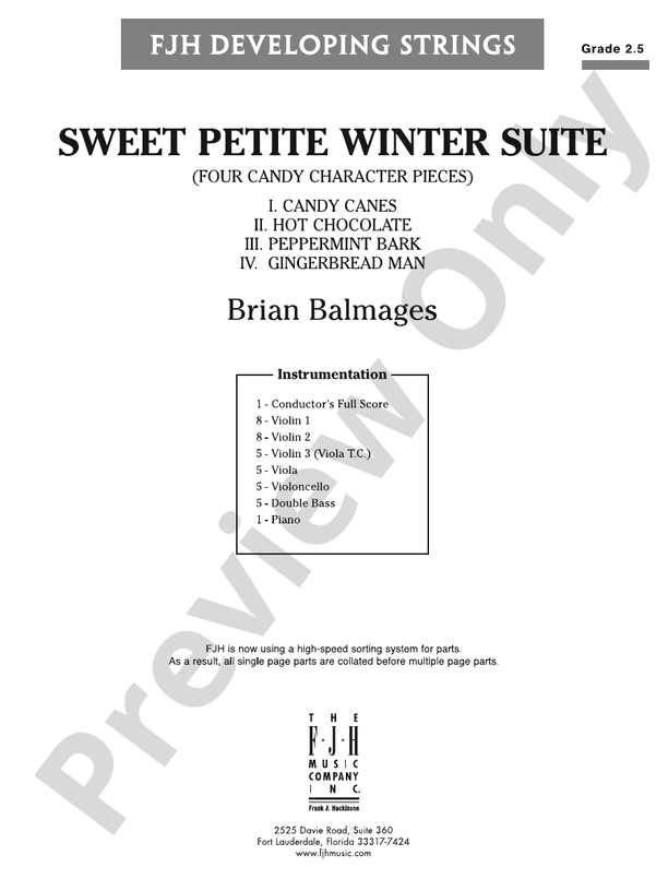 Sweet Petite Winter Suite: Score: String Orchestra Score: Brian ...