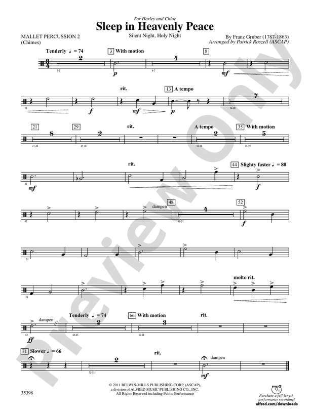 Sleep in Heavenly Peace: 2nd Mallet Percussion: 2nd Mallet Percussion ...