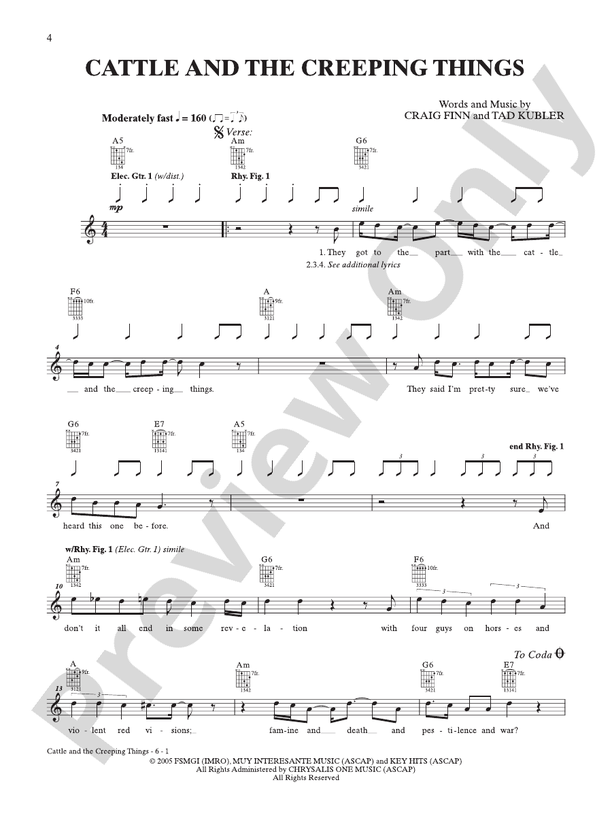 Cattle and the Creeping Things: Guitar: The Hold Steady - Digital Sheet ...
