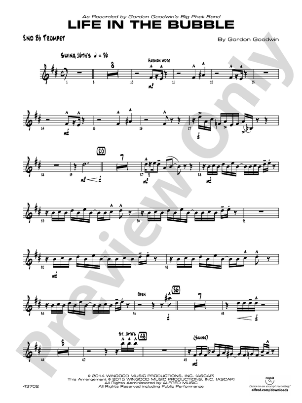 Life in the Bubble: 2nd B-flat Trumpet: 2nd B-flat Trumpet Part - Digital Sheet Music Download