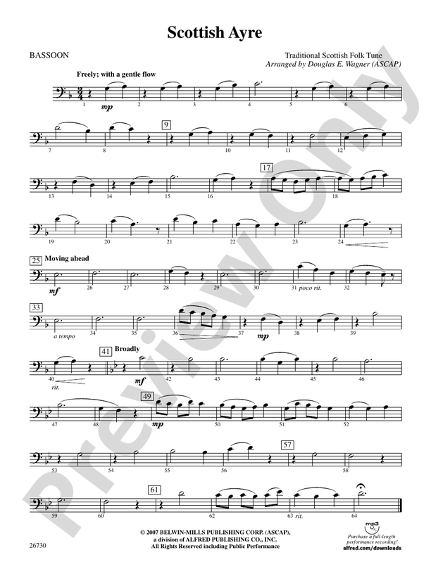 Scottish Ayre: Bassoon: Bassoon Part - Digital Sheet Music Download