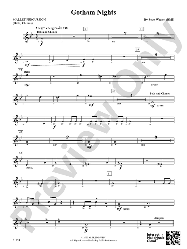 Gotham Nights: Mallets: Mallets Part - Digital Sheet Music Download