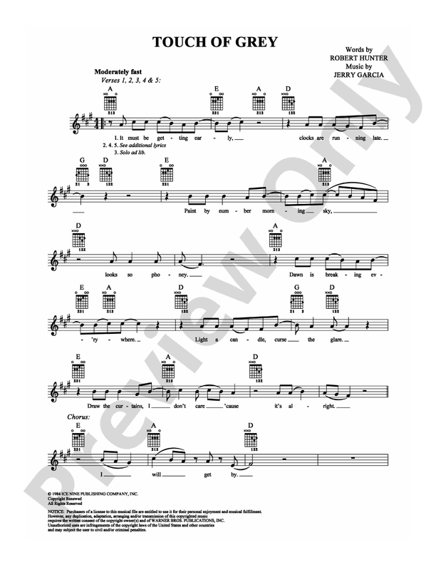 Touch of Grey: Easy Guitar: Grateful Dead - Digital Sheet Music Download