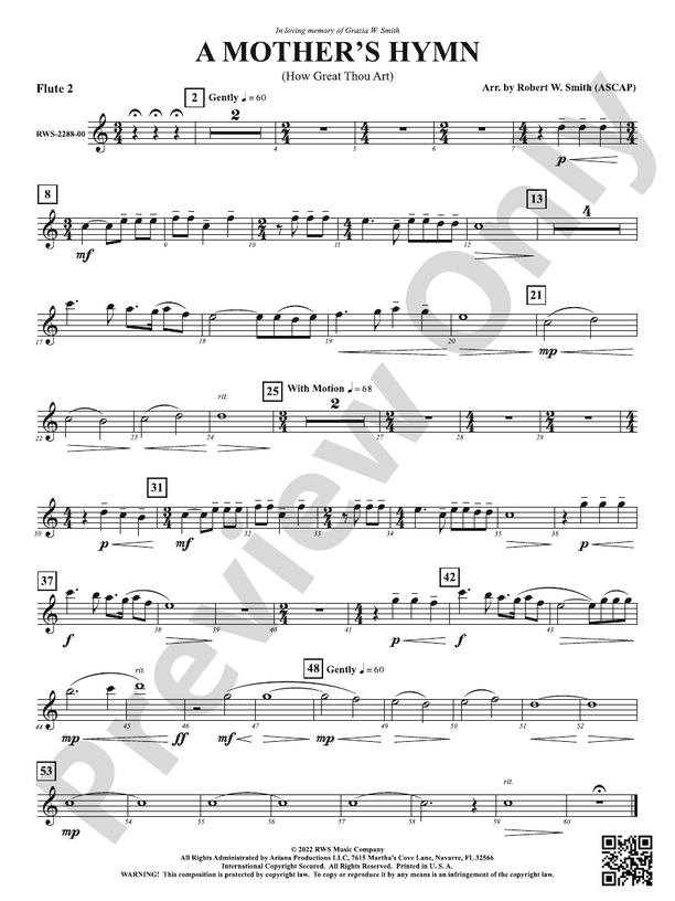 A Mother's Hymn - How Great Thou Art: 2nd Flute: 2nd Flute Part ...