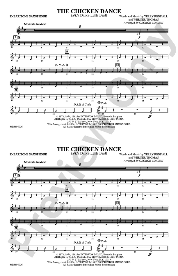 The Chicken Dance: E-flat Baritone Saxophone: E-flat Baritone Saxophone ...