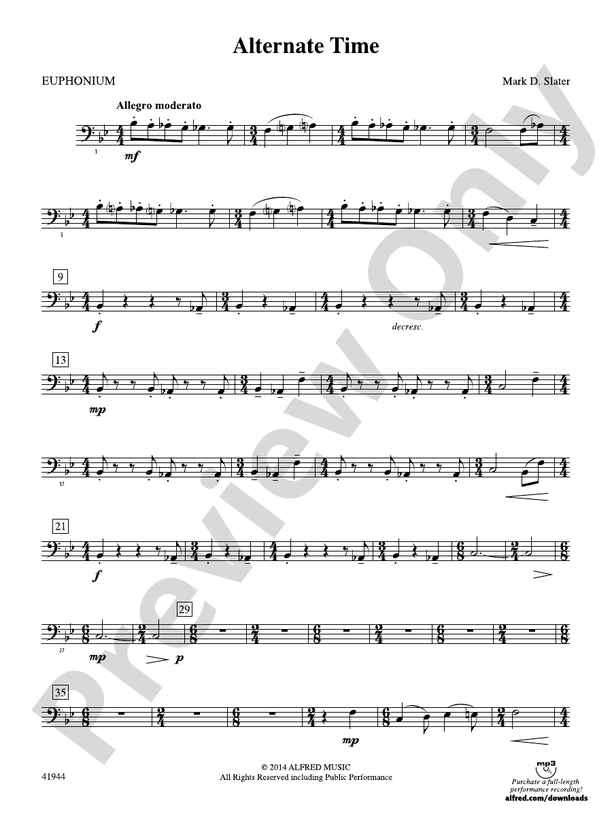 Alternate Time: Baritone B.C.: Baritone B.C. Part - Digital Sheet Music ...