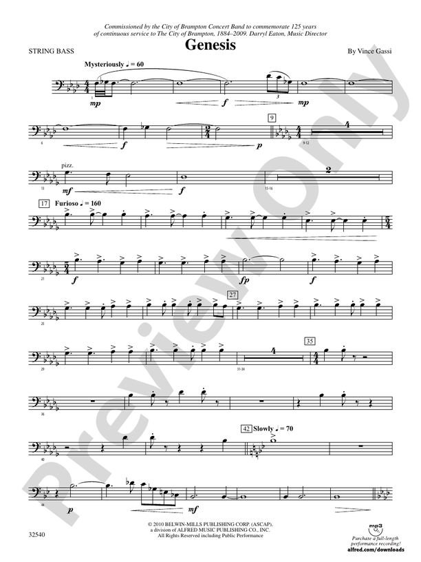 Genesis: (wp) String Bass: (wp) String Bass World Part - Digital Sheet Music Download