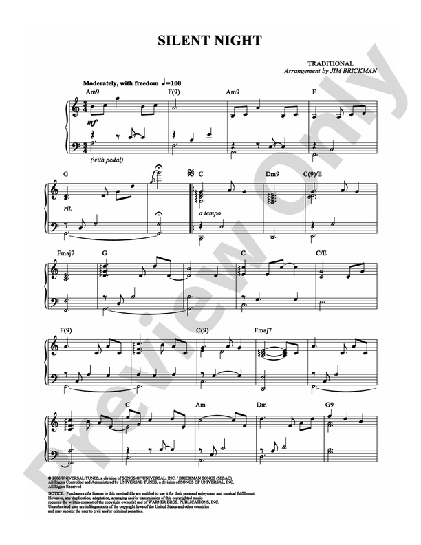 Silent Night: Piano: Jim Brickman - Digital Sheet Music Download