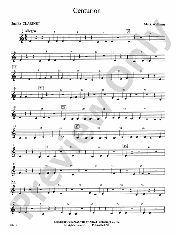 Centurion: 2nd B-flat Clarinet: 2nd B-flat Clarinet Part - Digital ...