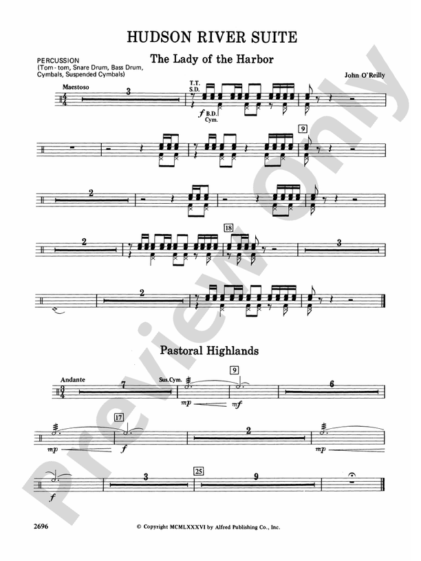 Hudson River Suite: 1st Percussion: 1st Percussion Part - Digital Sheet ...