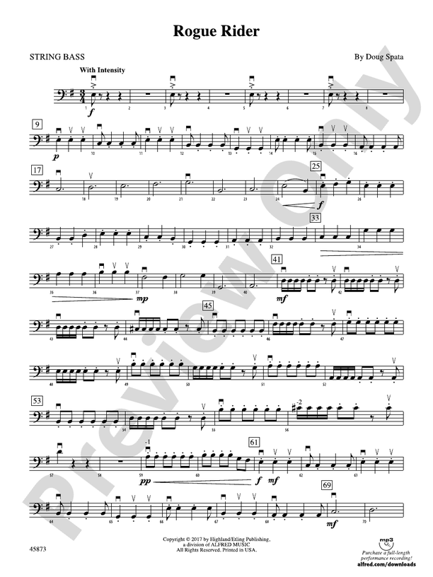 Rogue Rider: String Bass: String Bass Part - Digital Sheet Music Download