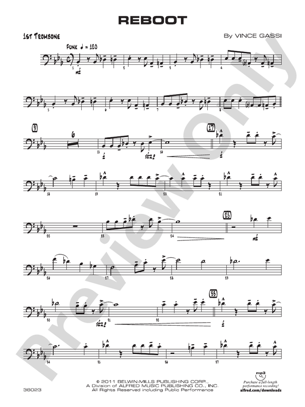 Reboot: 1st Trombone: 1st Trombone Part - Digital Sheet Music Download