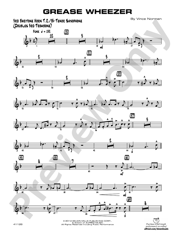 Grease Wheezer: 3rd Baritone T.C.: 3rd Baritone T.C. Part - Digital ...