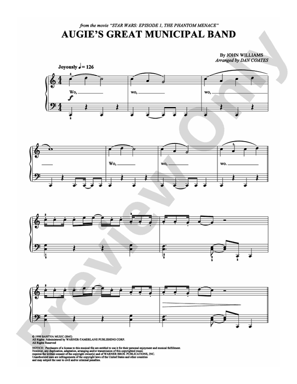 Augie's Great Municipal Band: Easy Piano: John Williams - Digital Sheet ...
