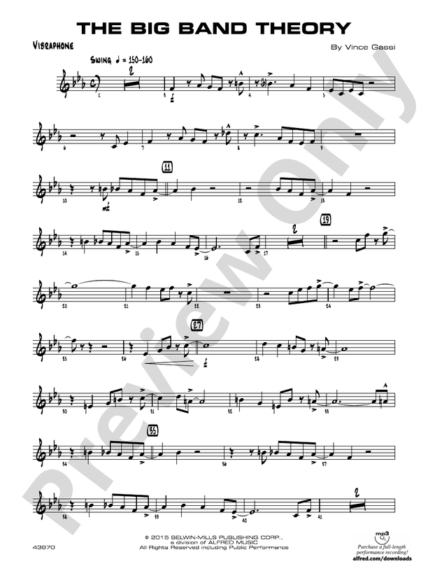 The Big Band Theory: Vibraphone: Vibraphone Part - Digital Sheet Music ...
