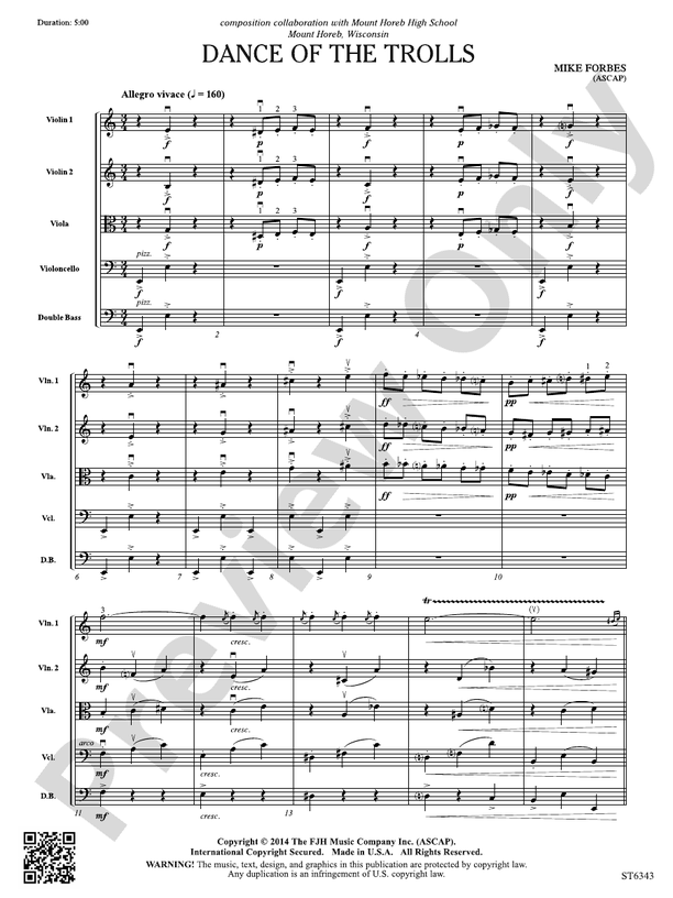 Dance of the Trolls: Score: : Mike Forbes - Digital Sheet Music Download
