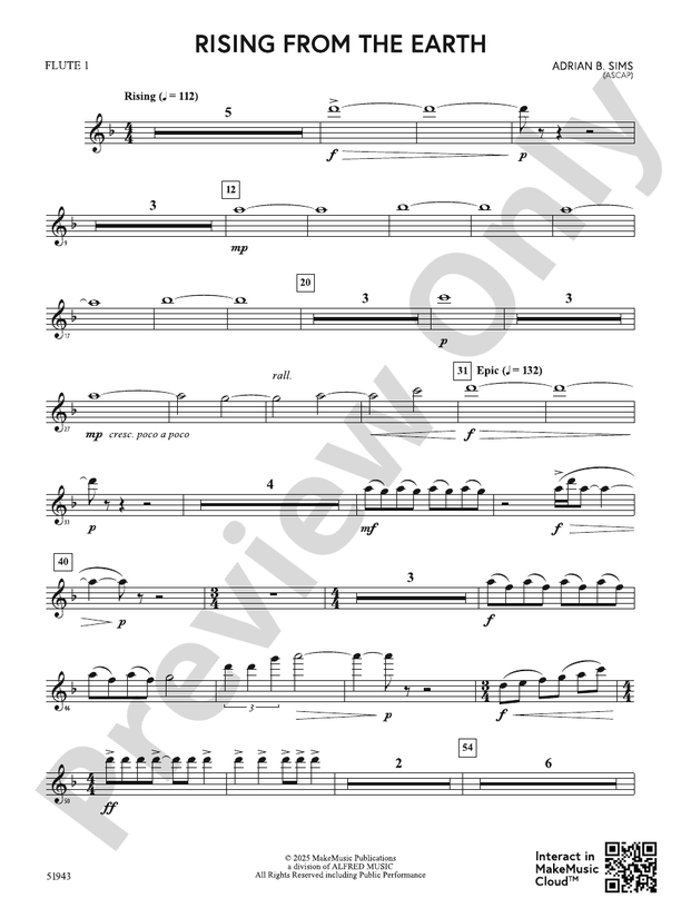 Rising From the Earth: Flute: Flute Part - Digital Sheet Music Download