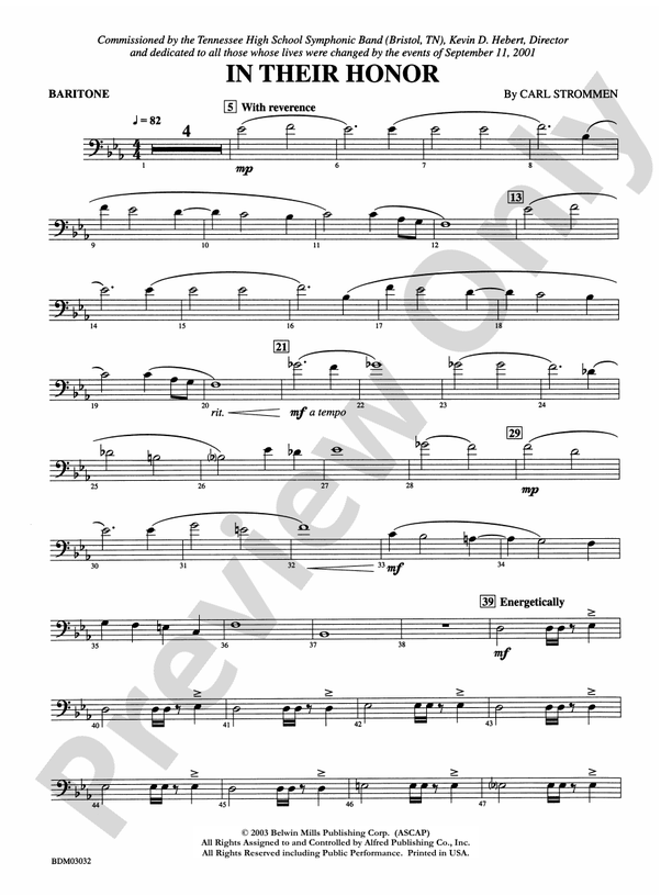 In Their Honor: Baritone B.C.: Baritone B.C. Part - Digital Sheet Music ...