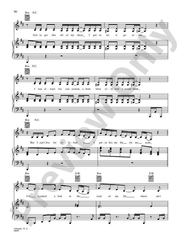 I Choose: Piano/Vocal/Chords: India Arie - Digital Sheet Music Download