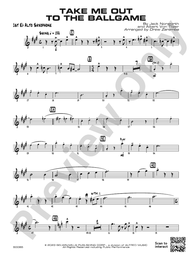 Take Me Out to the Ballgame: Jazz Ensemble Conductor Score & Parts ...