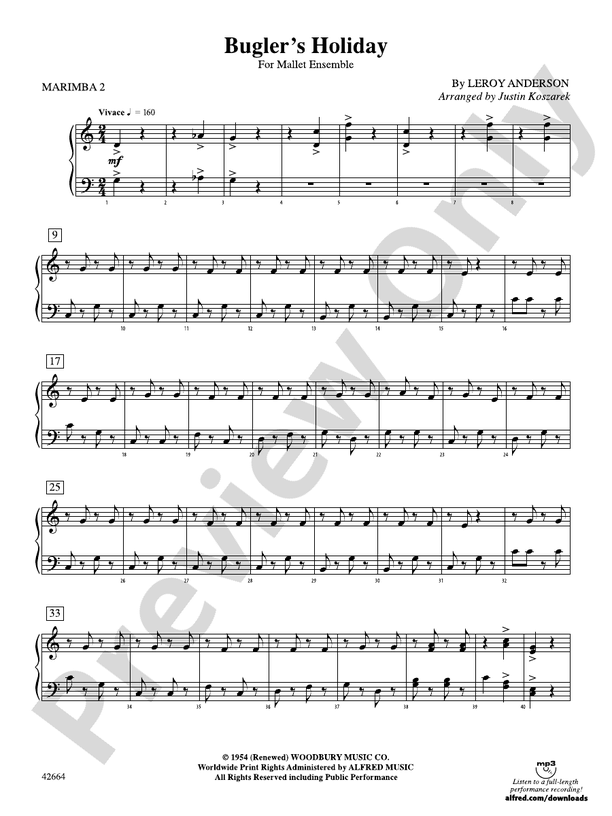 Bugler's Holiday: 2nd Mallet Percussion: 2nd Mallet Percussion Part - Digital Sheet Music Download