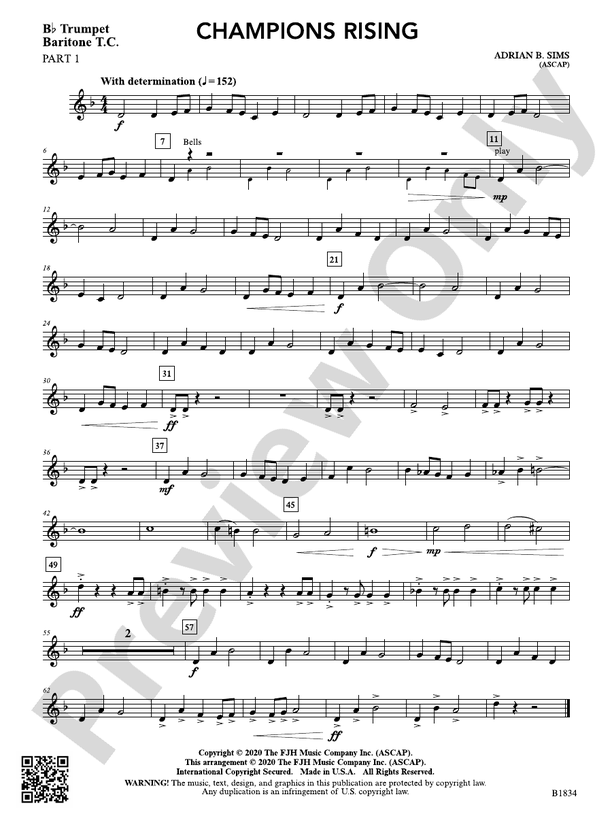 Champions Rising: Part 1 - B-flat Trumpet / Baritone T.C.: Part 1 - B ...